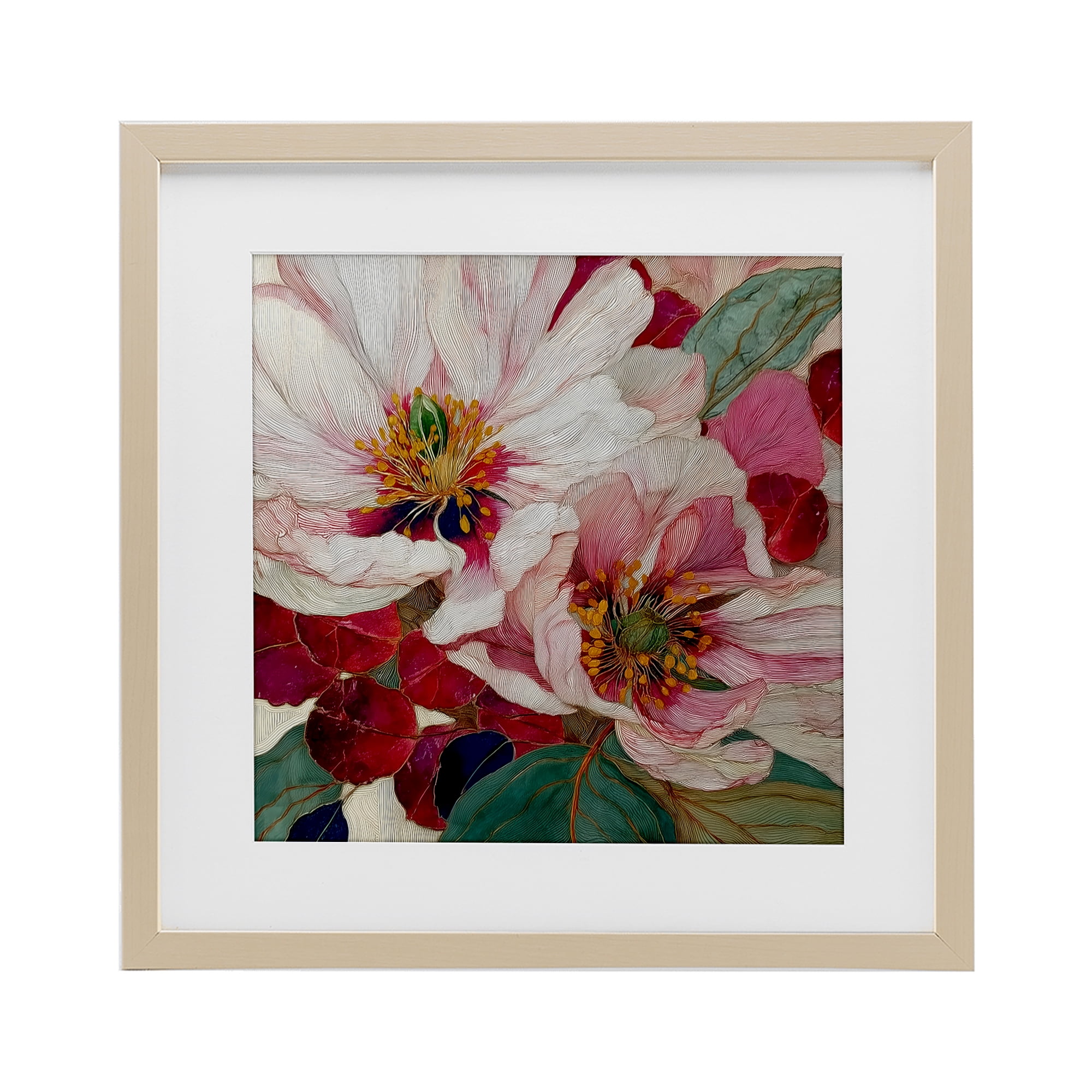 Cimarron Flowers Ornate Details Birch Framed Print Under Glass, design ...