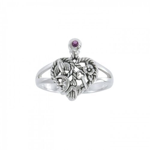 Cimaruta 925 Sterling Silver Ring Genuine Amethyst Jewelry Italian Folk ...