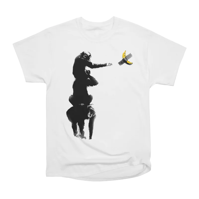 Cimpanzees and Banana Taped T-Shirt Tee Gift For Him Merch For Her ...