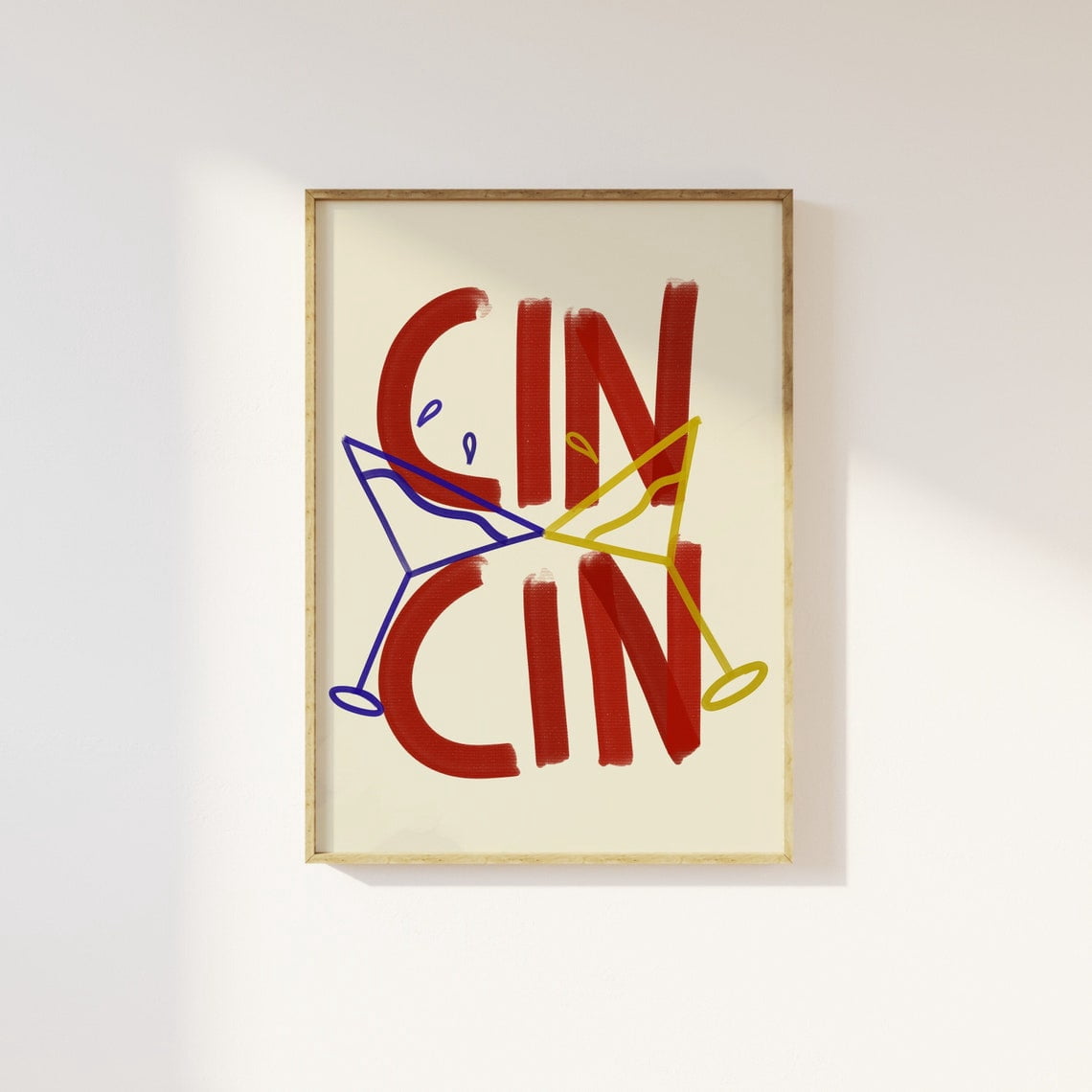 Cin Cin Cheers Bar Cart Poster Unframed Paper Print - Walmart.com