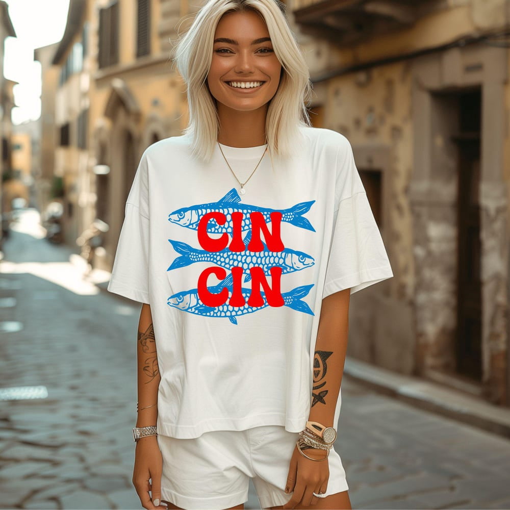 Cin Cin Graphic Tee, Sardines Shirt, Trendy Tinned Fish Club Shirt ...