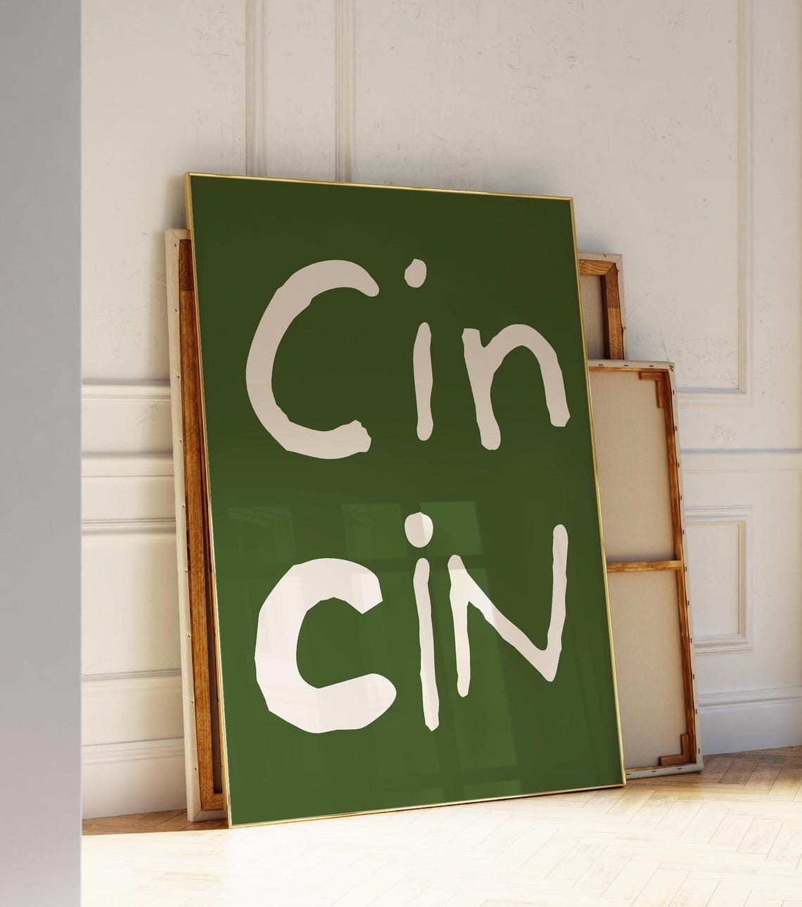 Cin Cin Print Bar Cart Trendy Lettering Print Bar Cart Wall Art Cheers Print Maximalist ...