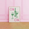 Cin Design4 Poster Cute Wine Sketch Cocktail Bar Art Trendy Kitchen ...