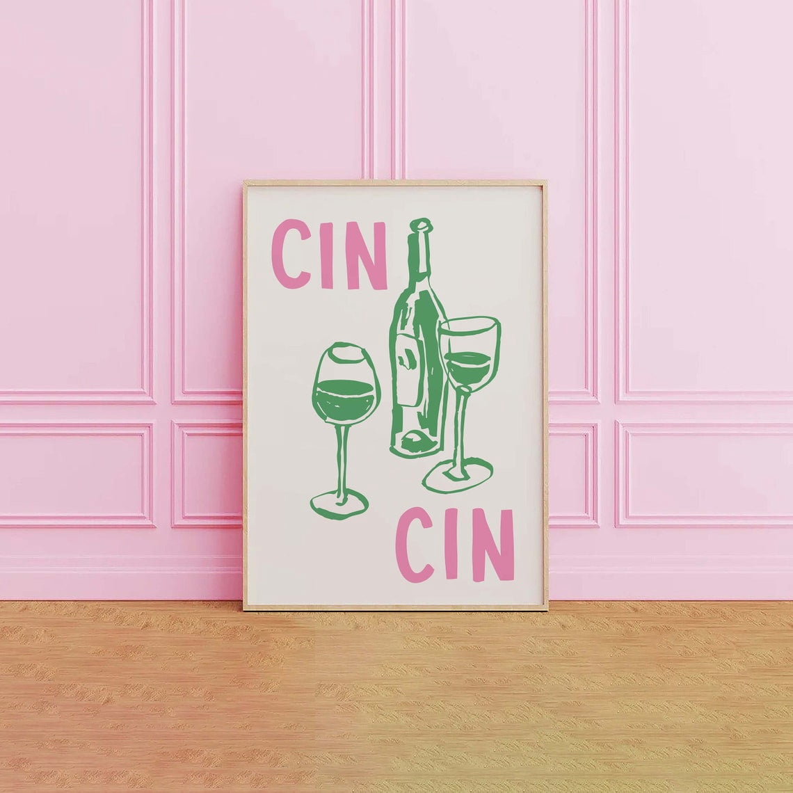 Cin Design4 Poster Cute Wine Sketch Cocktail Bar Art Trendy Kitchen ...
