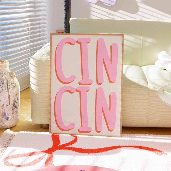 Cin Retro Cocktail Bar Cart Poster Unframed Paper Print - Walmart.com