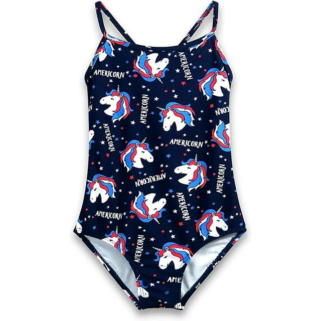 CinCili Girls' Swimwear Swimsuit Printed Thin Strap Athletic Team ...