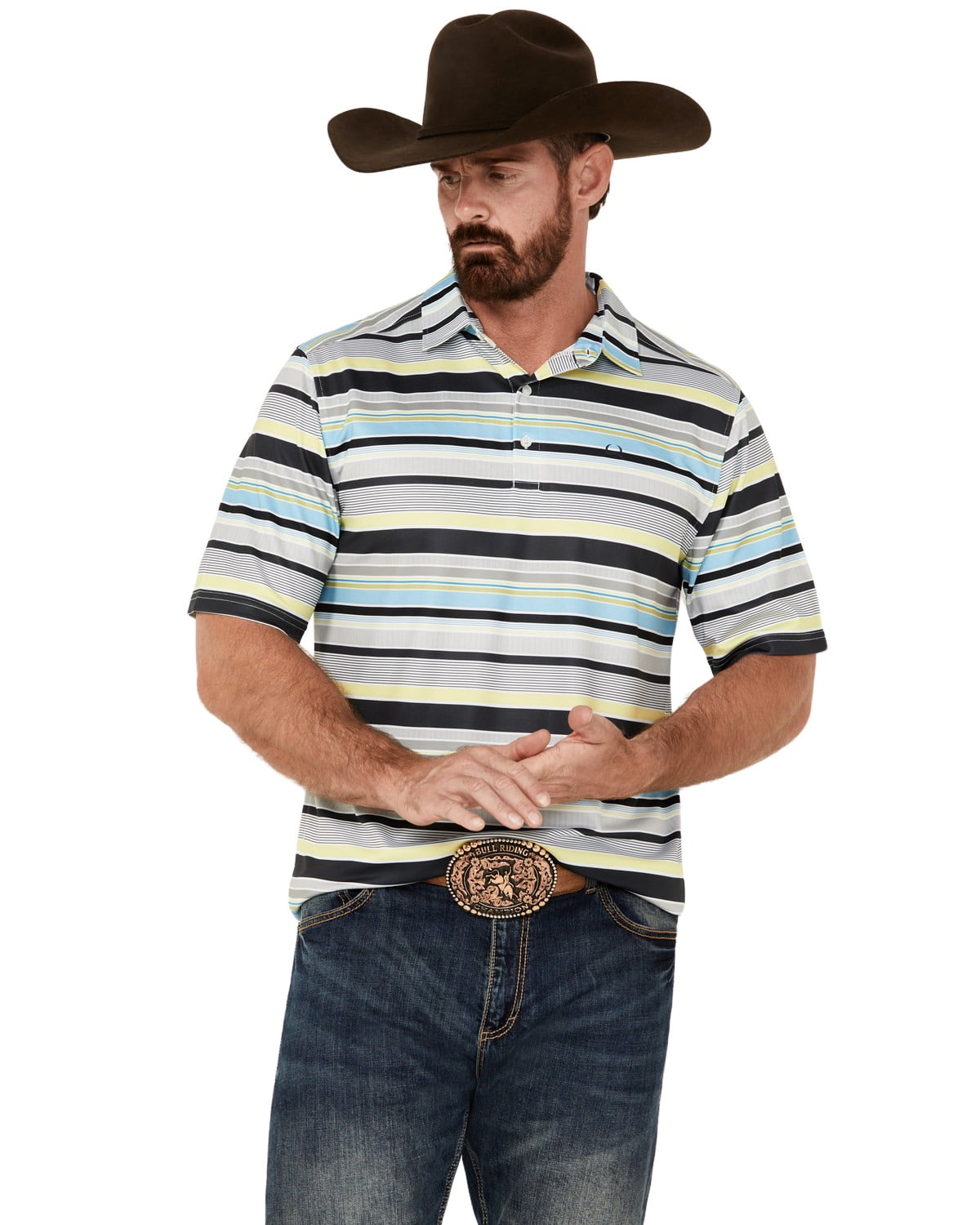 Cinch Arenaflex Polo Stripe - Mens Polo - Mtk1865024 - Walmart.com