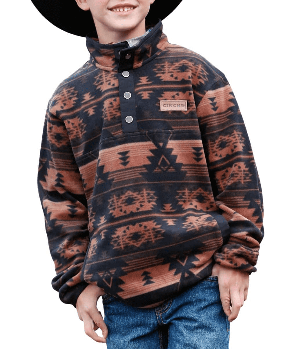 Cinch Boys' Polar Fleece Pullover Black X- US - Walmart.com