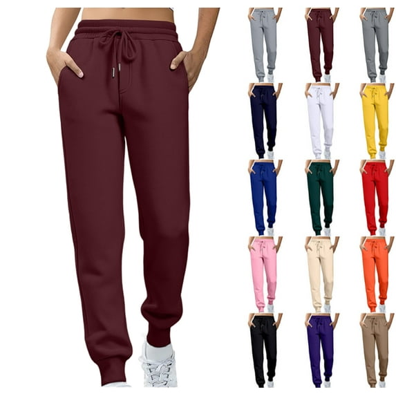 Cinch Bottom Sweatpants Womens Baggy High Waist Joggers with Pockets ...