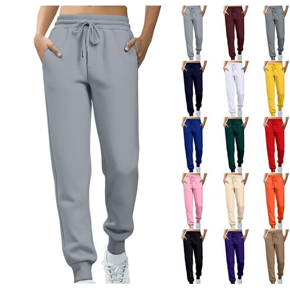 Cinch Bottom Sweatpants Womens Baggy High Waist Joggers with Pockets ...