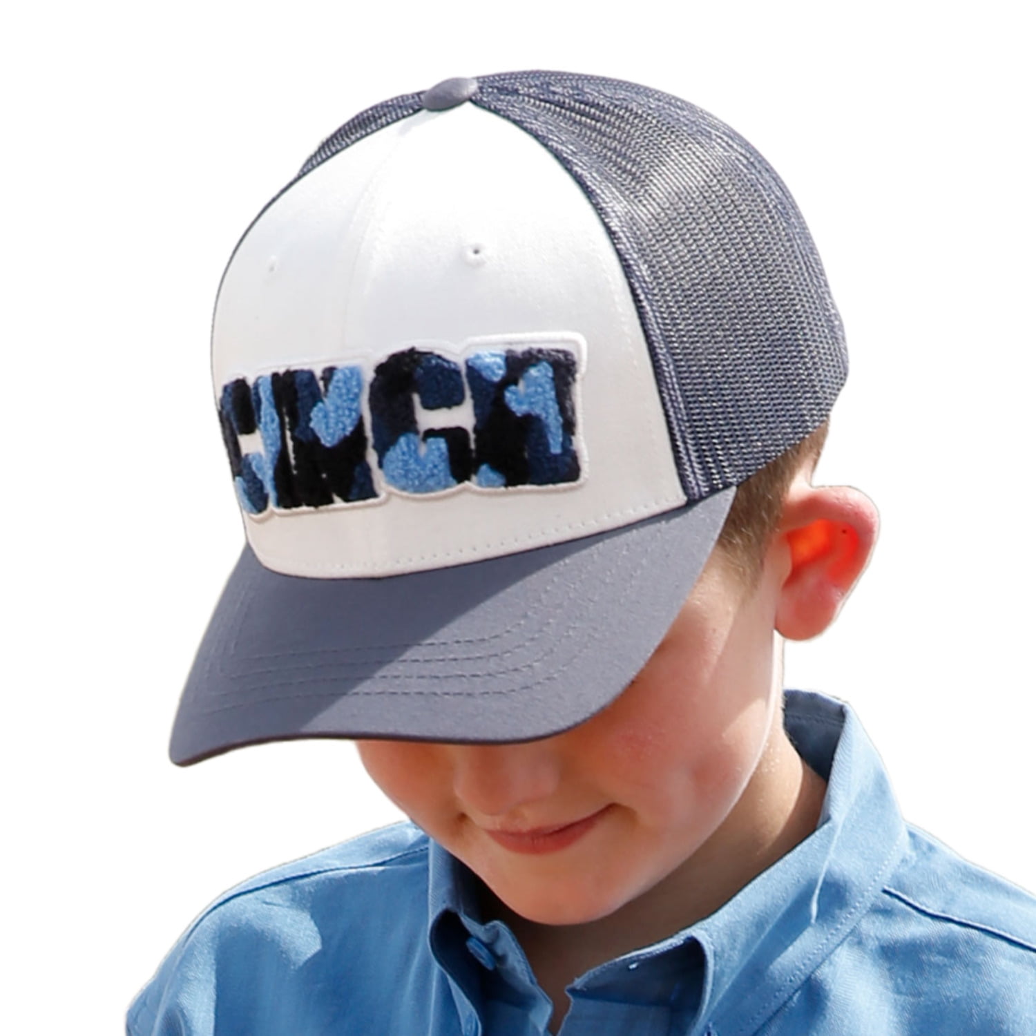 Cinch® Boy's Camo Logo FLEXFIT® Grey Trucker Cap MCC0606015 - Walmart.com