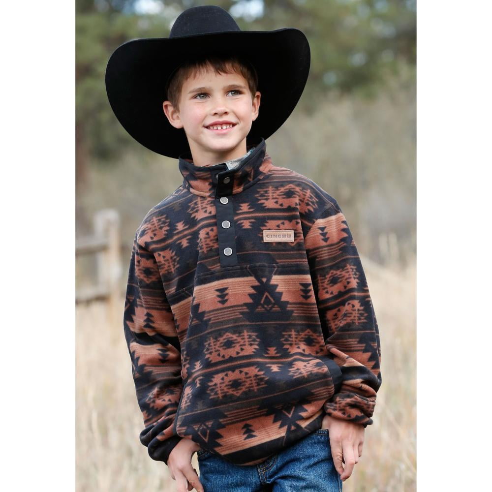 Cinch Boys' Polar Fleece Pullover Black US - Walmart.com