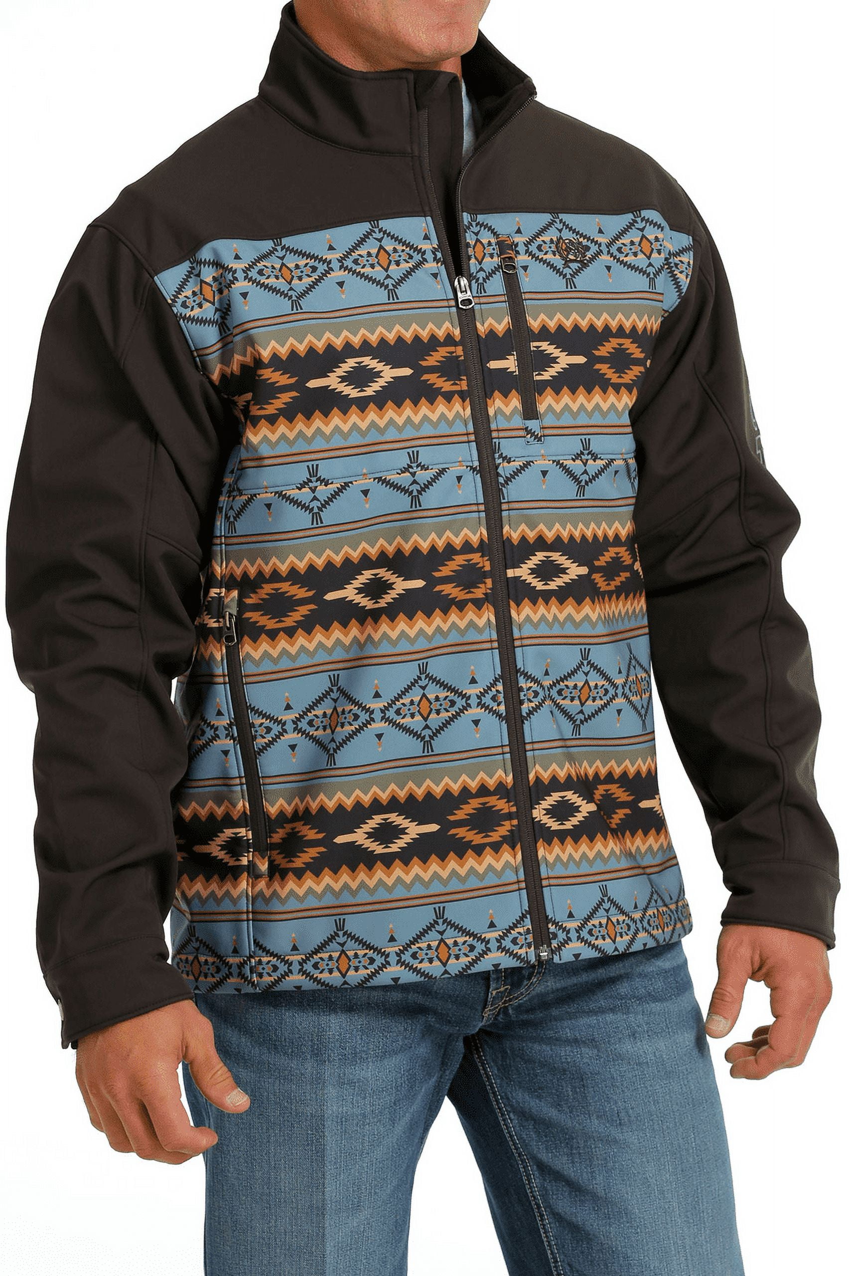 Cinch Men's Brown Aztec Print Bonded Jacket MWJ1583004 - Walmart.com