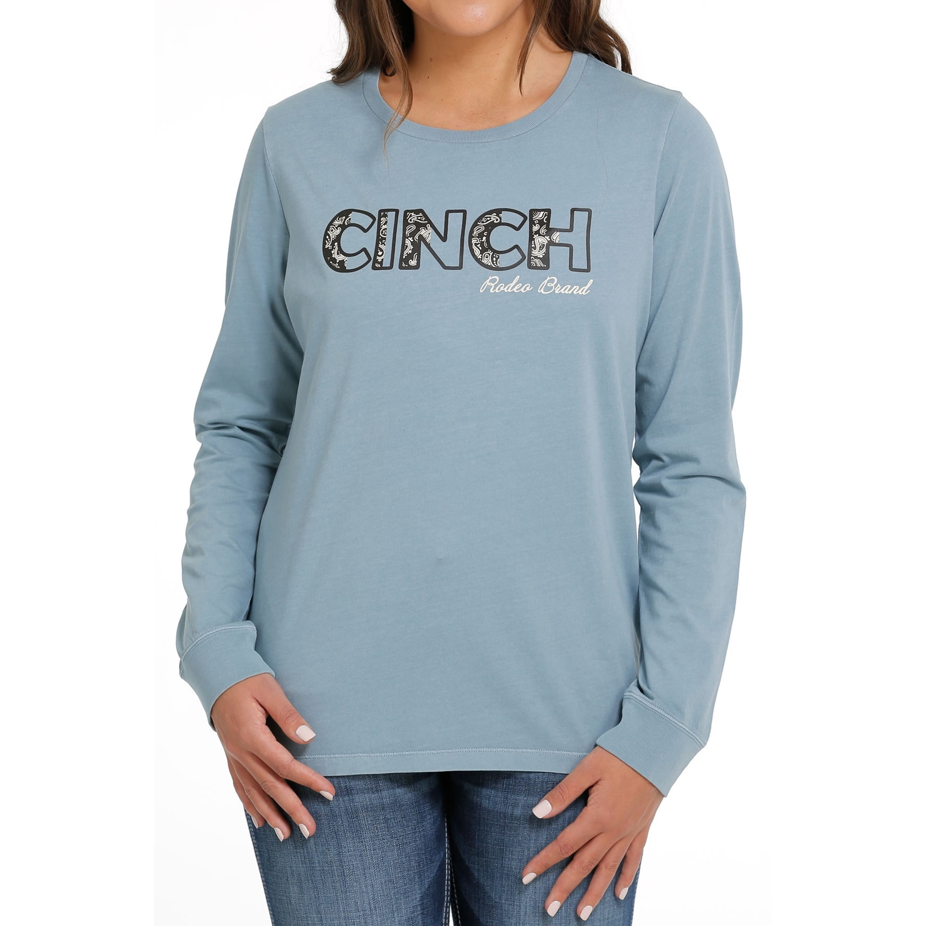 Cinch Ladies Light Blue Logo Graphic T-Shirt MSK7895006 - Walmart.com