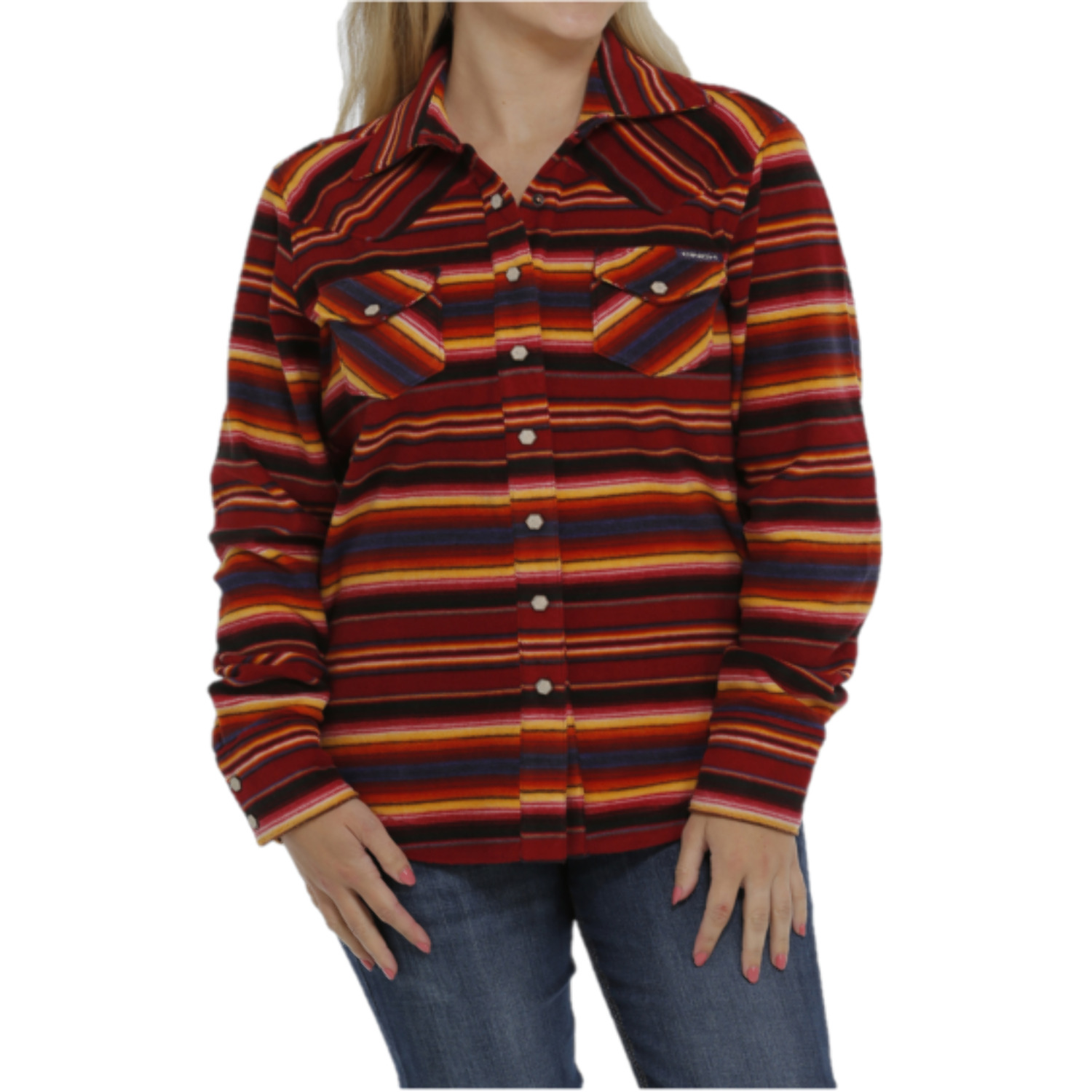Cinch® Ladies Red Striped Fleece Shirt Jacket MAJ9859001 - Walmart.com