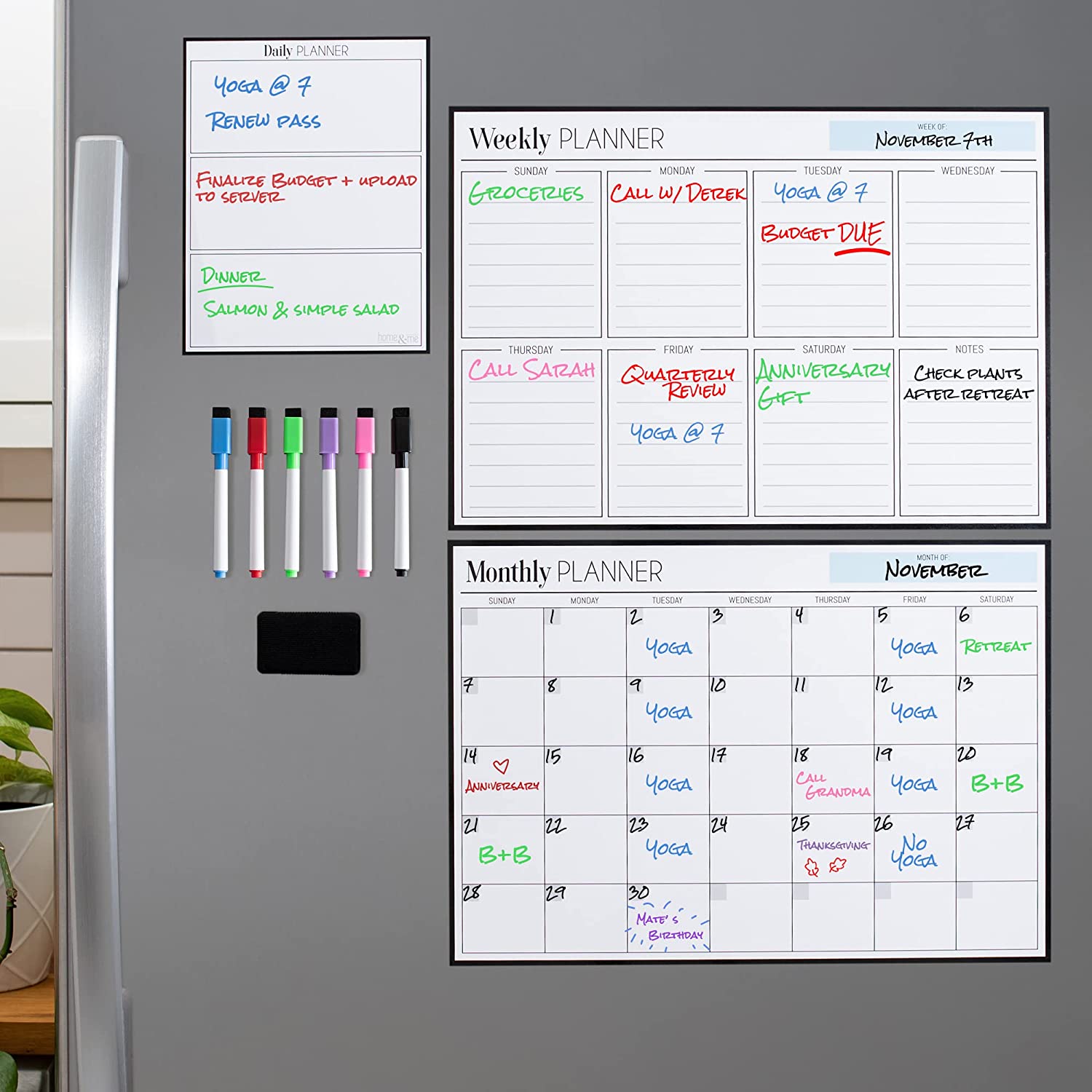 WallPops Whiteboard Weekly Calendar, White, 13" x 26" - Walmart.com