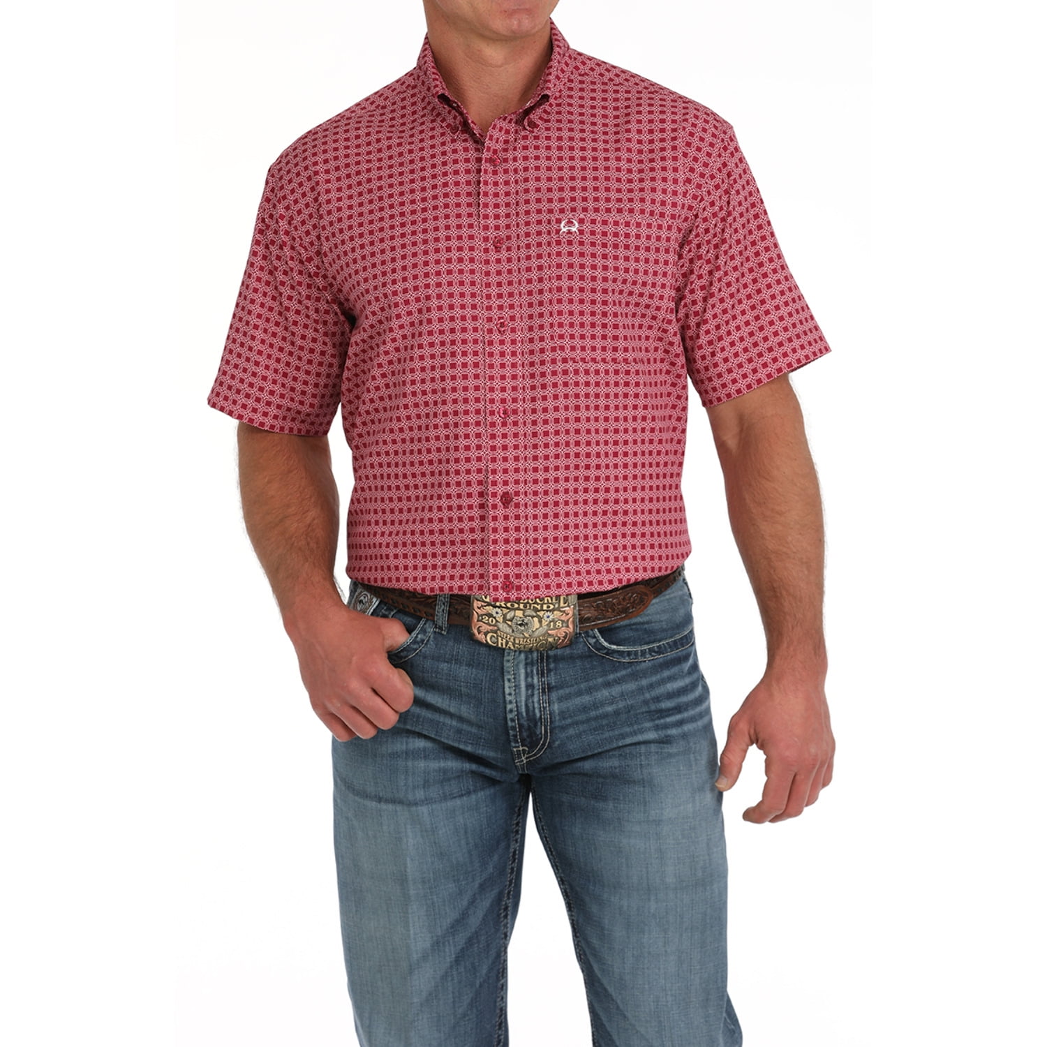 Cinch Men's Arena Flex Short Sleeve Button Down Shirt MTW1704151 ...