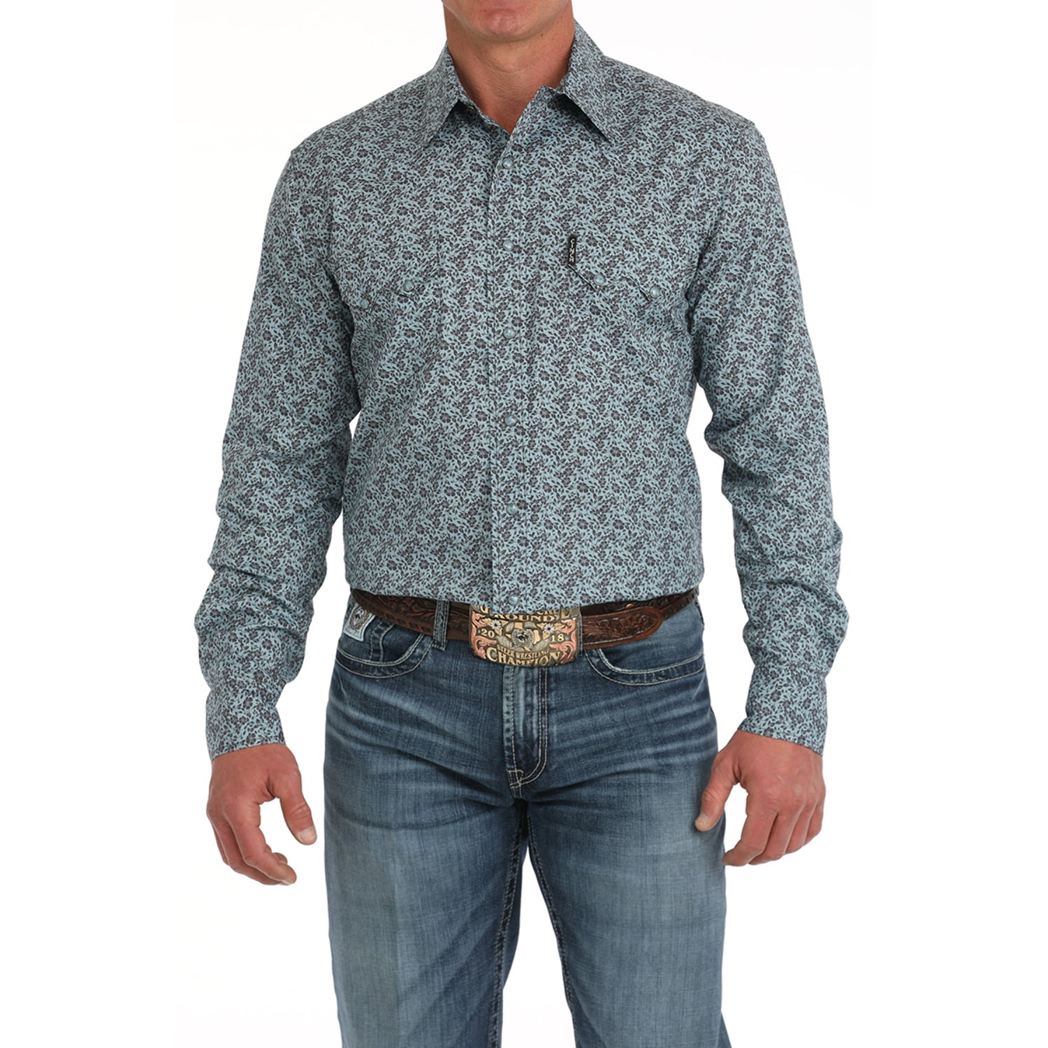 Cinch Men's Blue Modern Sawtooth Snap Button Down Western Shirt ...
