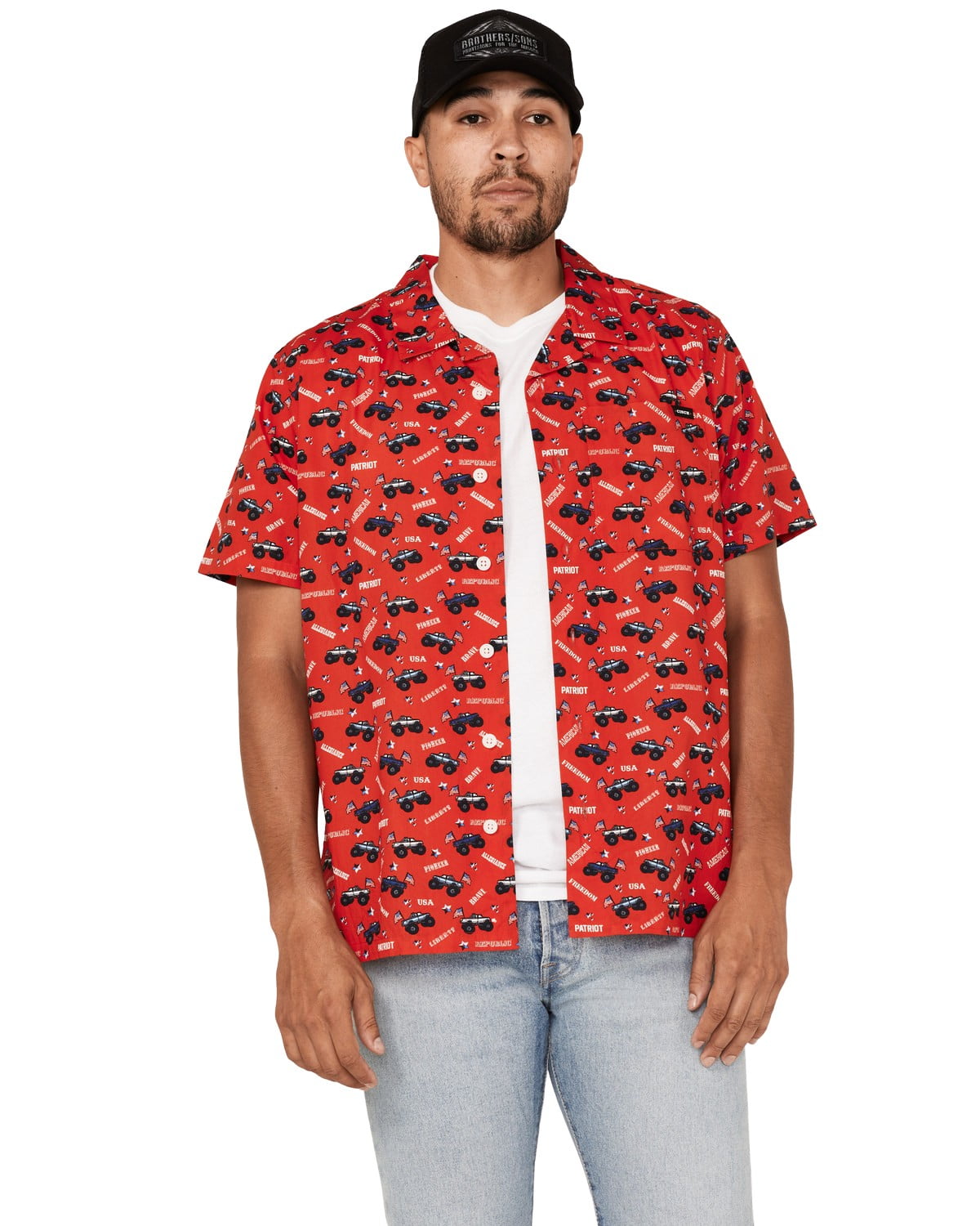 Cinch Men's Camp Trailblazer Truck Print Short Sleeve Button Down ...