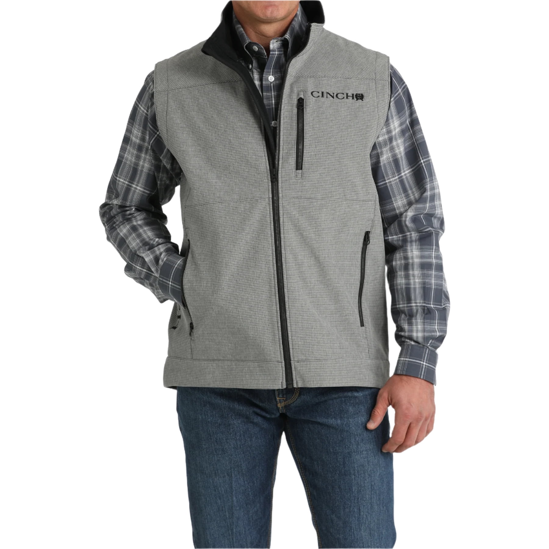 Cinch Men's Grey Striped Bonded Vest MWV1515023 - Walmart.com