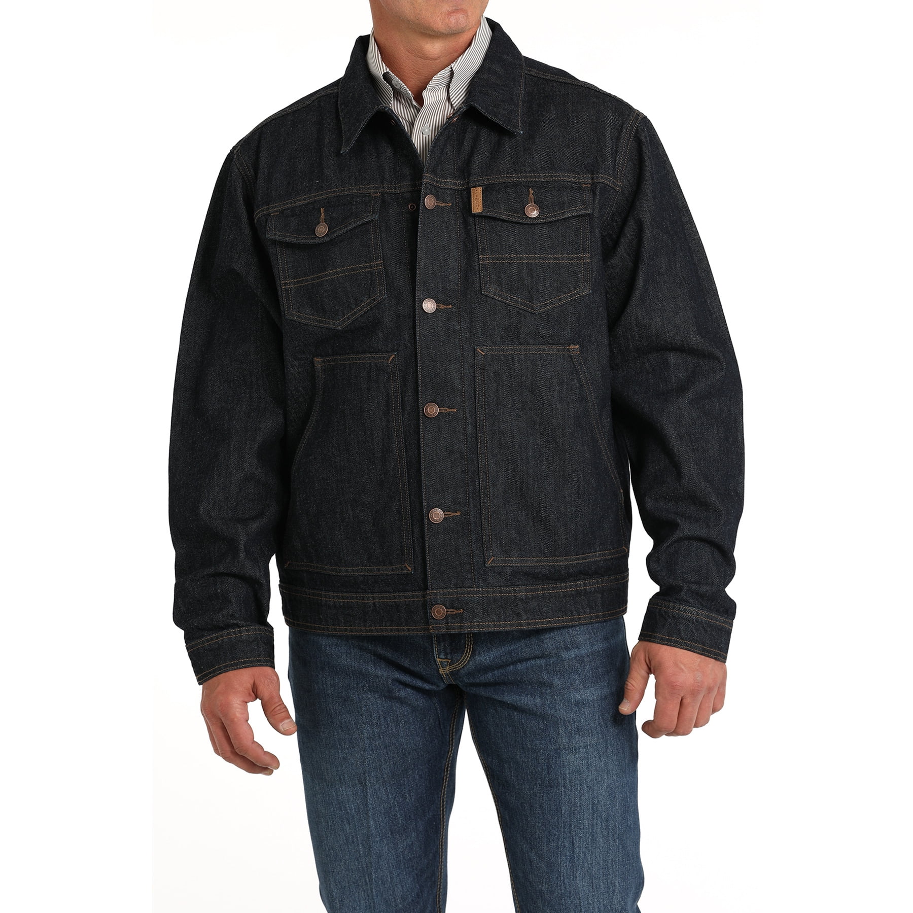 Cinch Men's Indigo Wash Button Down Denim Jacket MWJ1905001 - Walmart.com