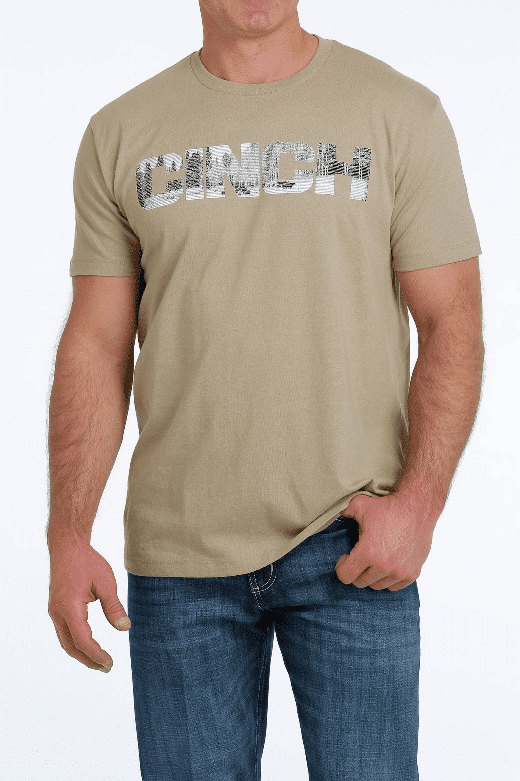 Cinch® Men's Logo Graphic Heather Tan T-Shirt MTT1690555 - Walmart.com