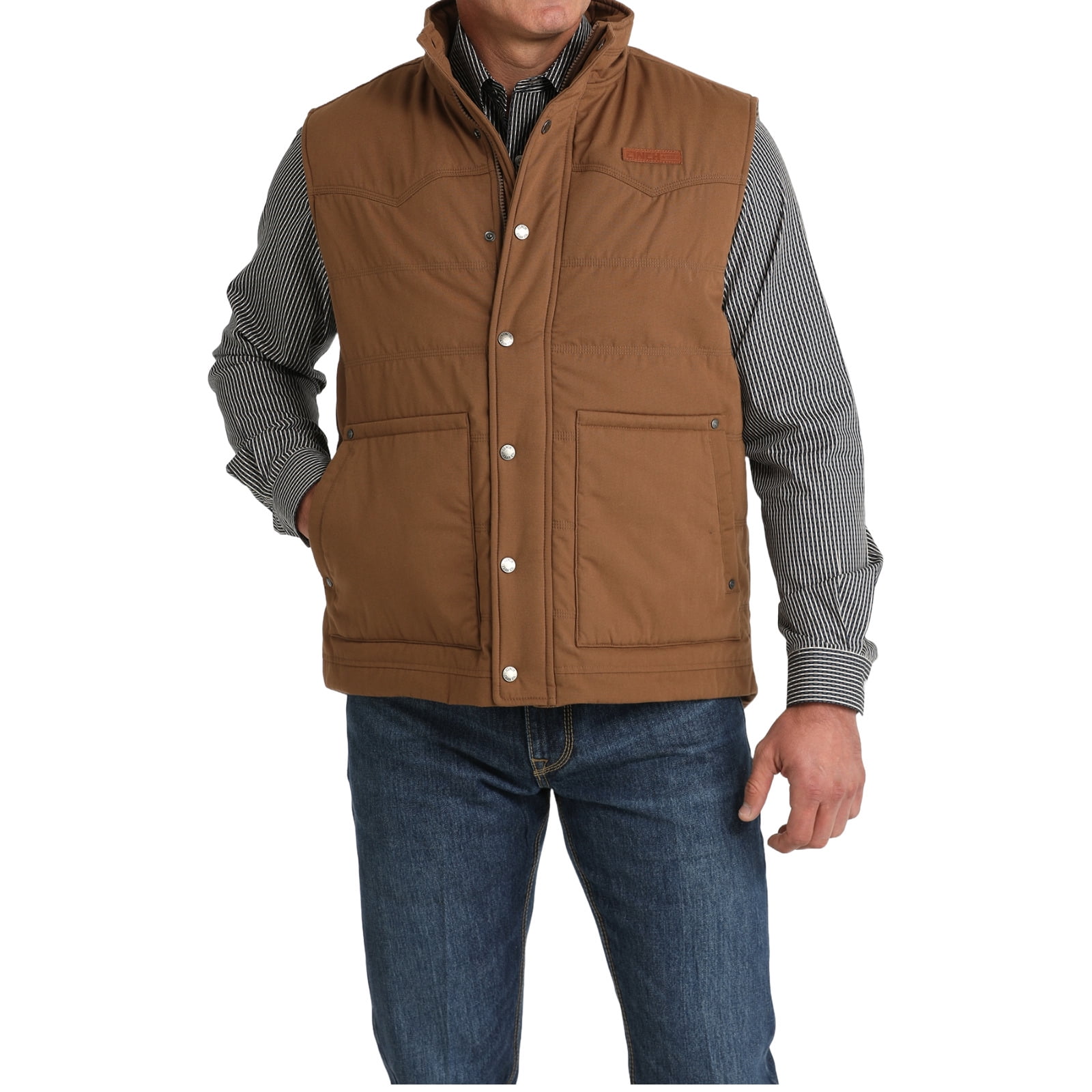 Cinch Men's Quilted Brown Vest MWV1902002 - Walmart.com