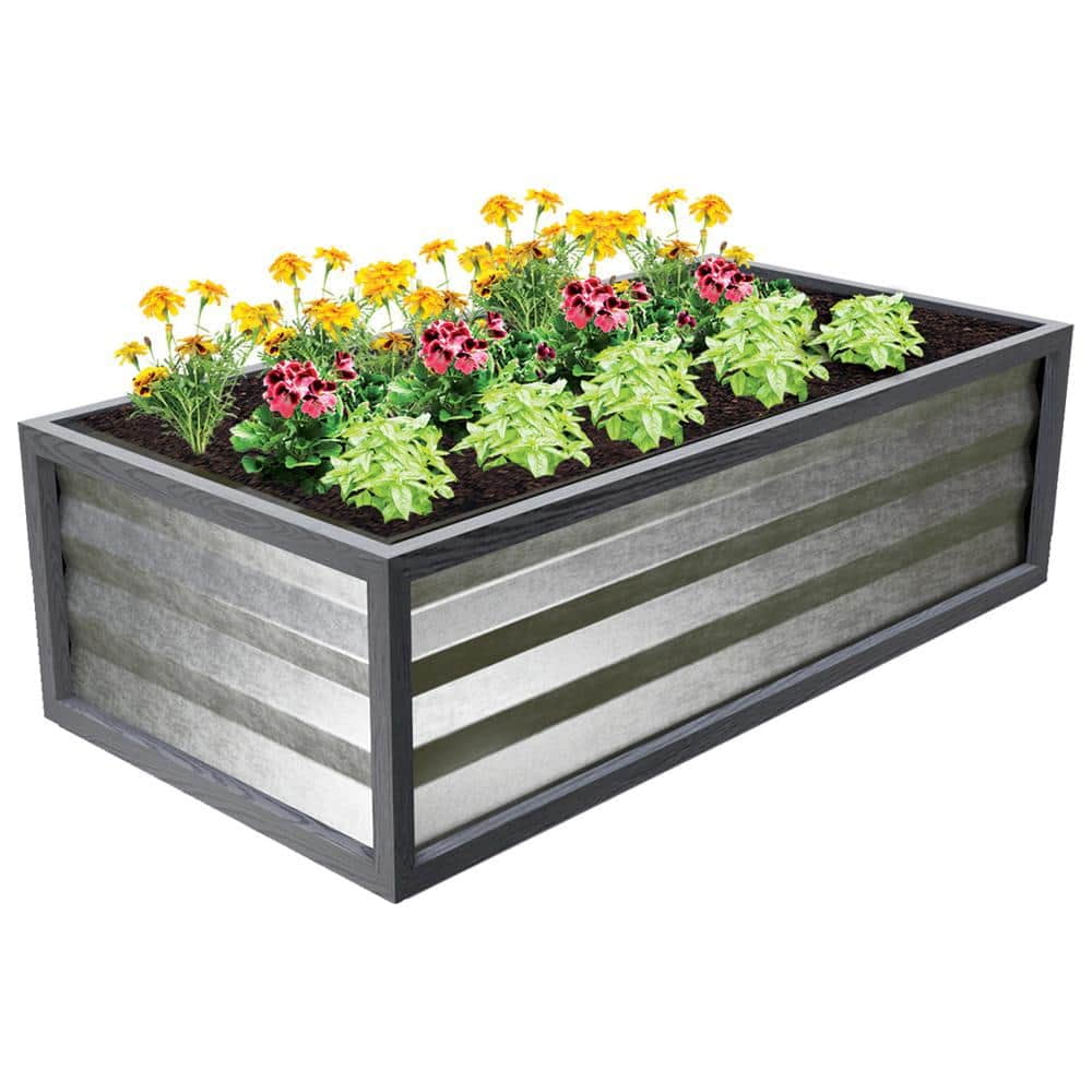 Cinch Smart Garden 48 in. x 24 in. x 12 in. Grey Composite with ...