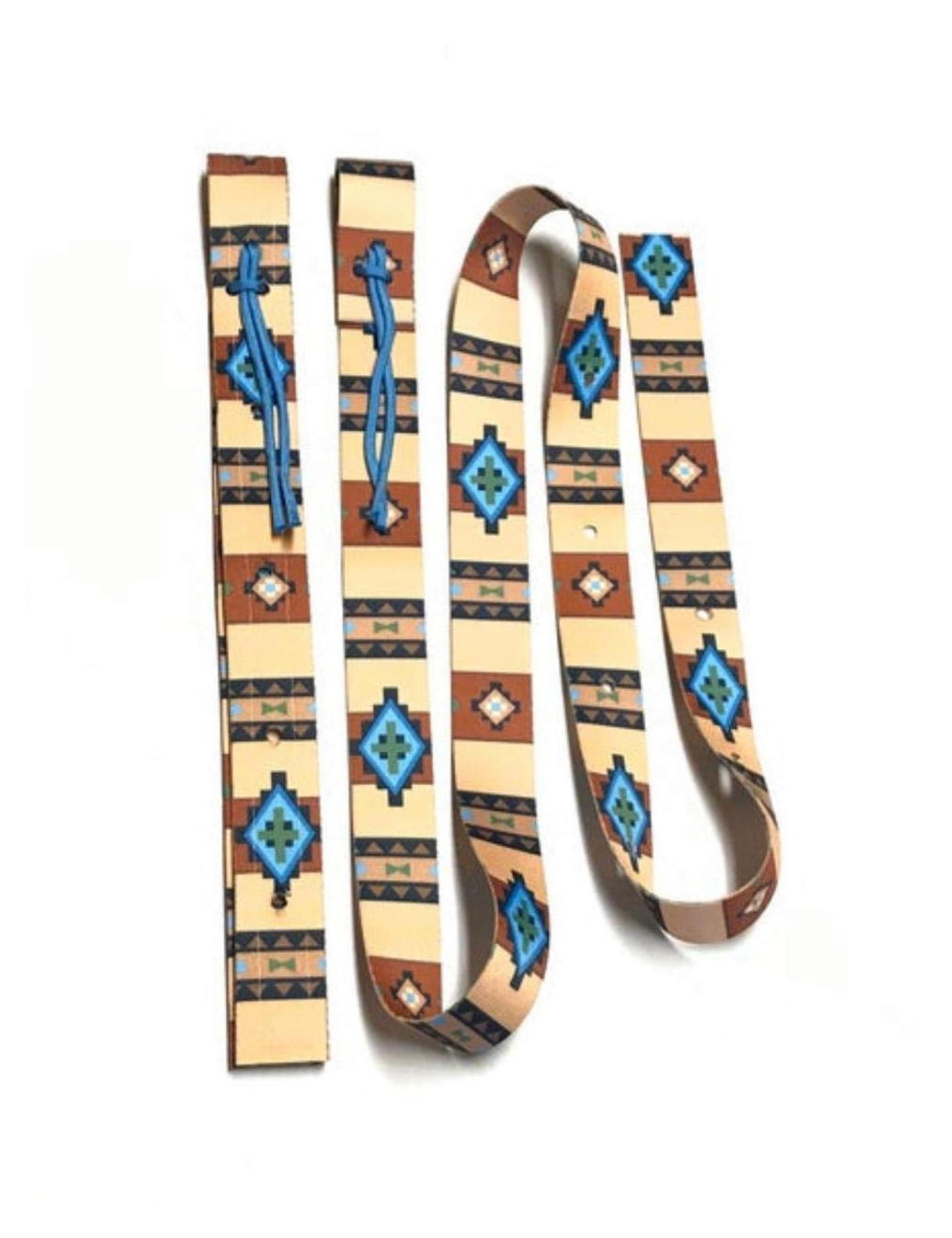 Cinch Strap Set Latigo Tan Tribal 2" - Horse Saddle Cinch with Off ...