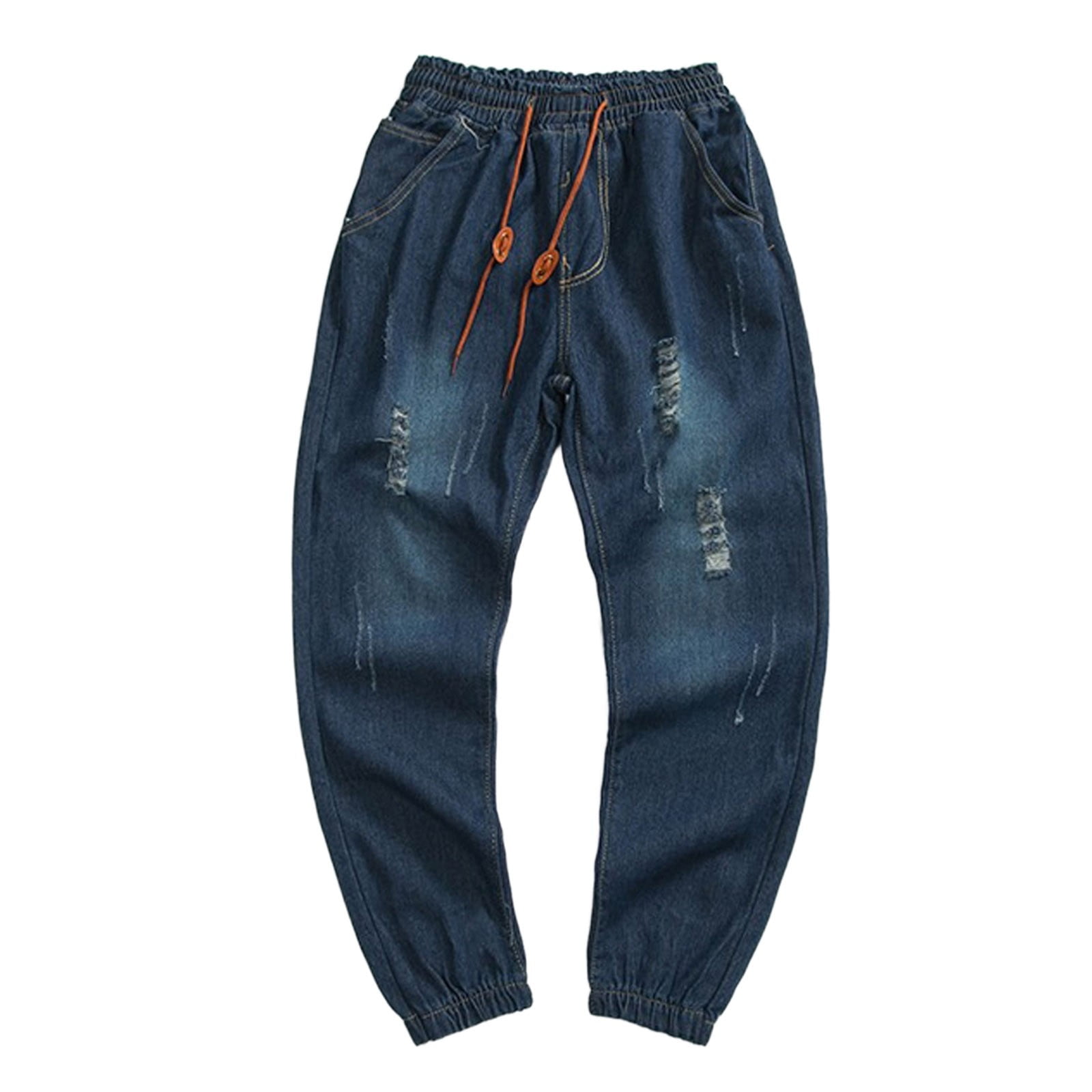 Cinch Waist Jeans for Women Denim Jeans Casual Jogger Jeans with ...