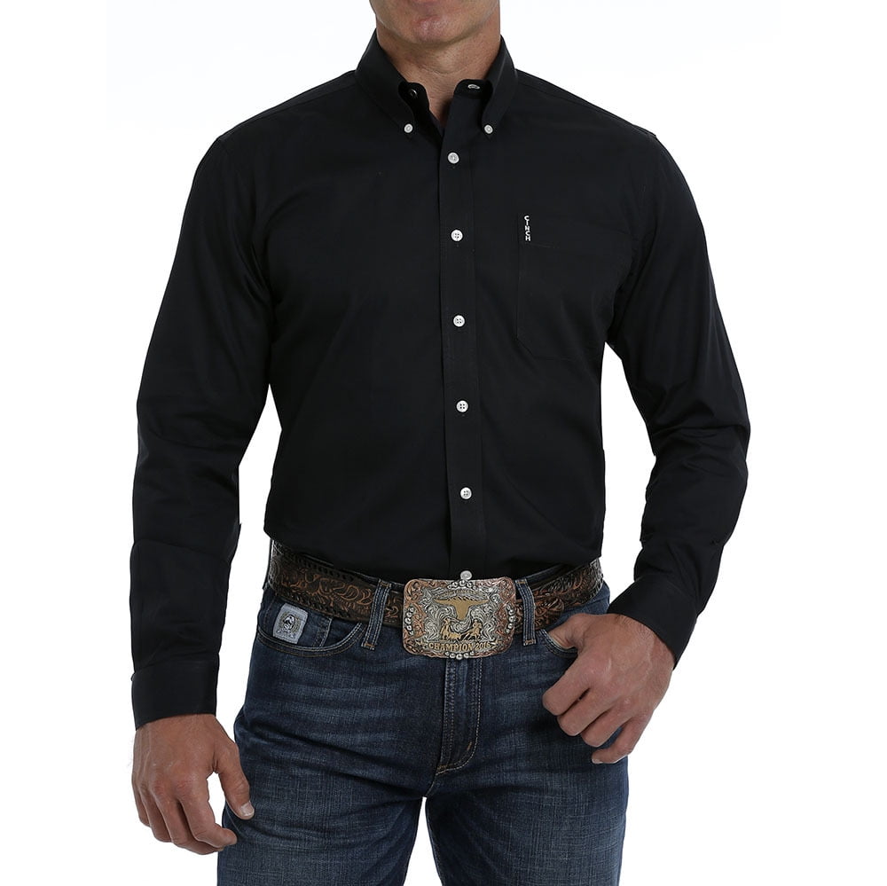 Cinch Men's Modern Fit Black Button Down Shirt MTW1347019 - Walmart.com