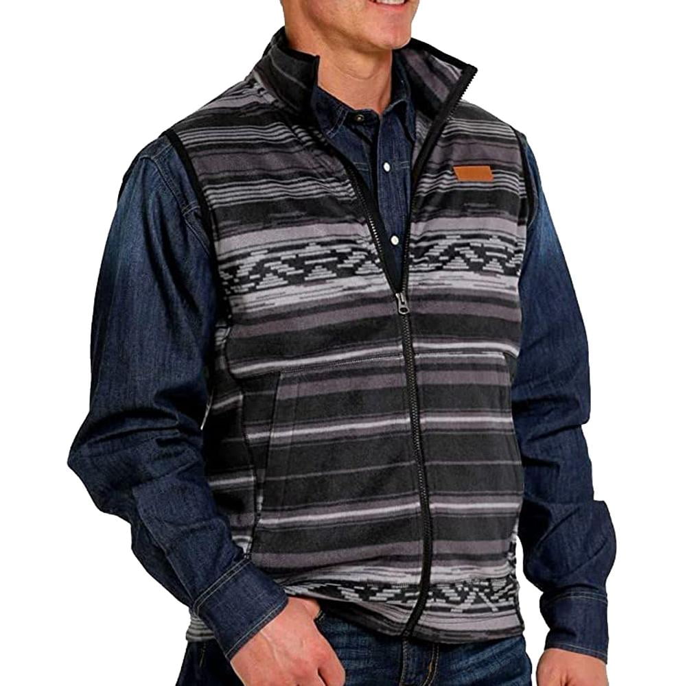 Cinch® Men's Striped Polar Fleece Black Vest MWV1585002 - Walmart.com