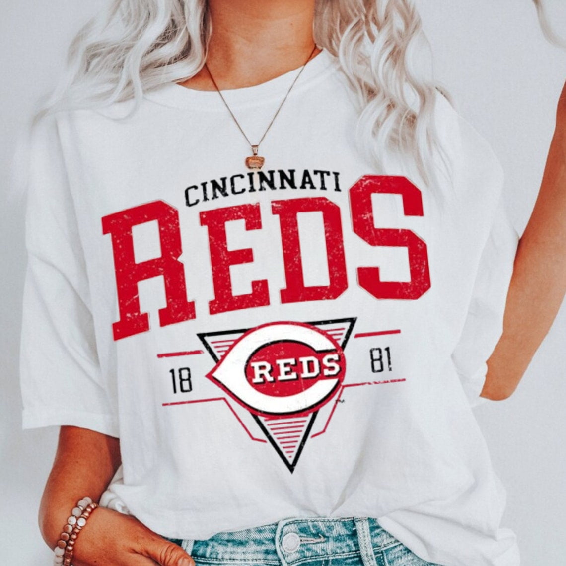 Cincinnati Baseball T-shirt | Vintage Style Reds Baseball Crewneck ...