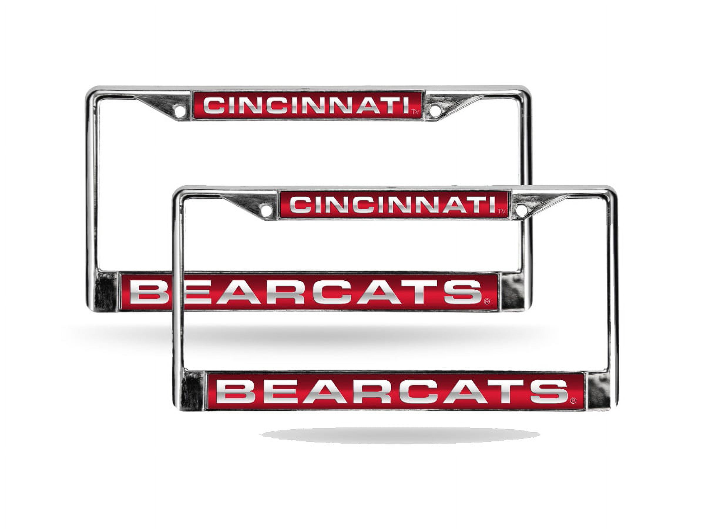 Cincinnati Bearcats Chrome Metal Laser Cut License Plate Frame - Set of ...
