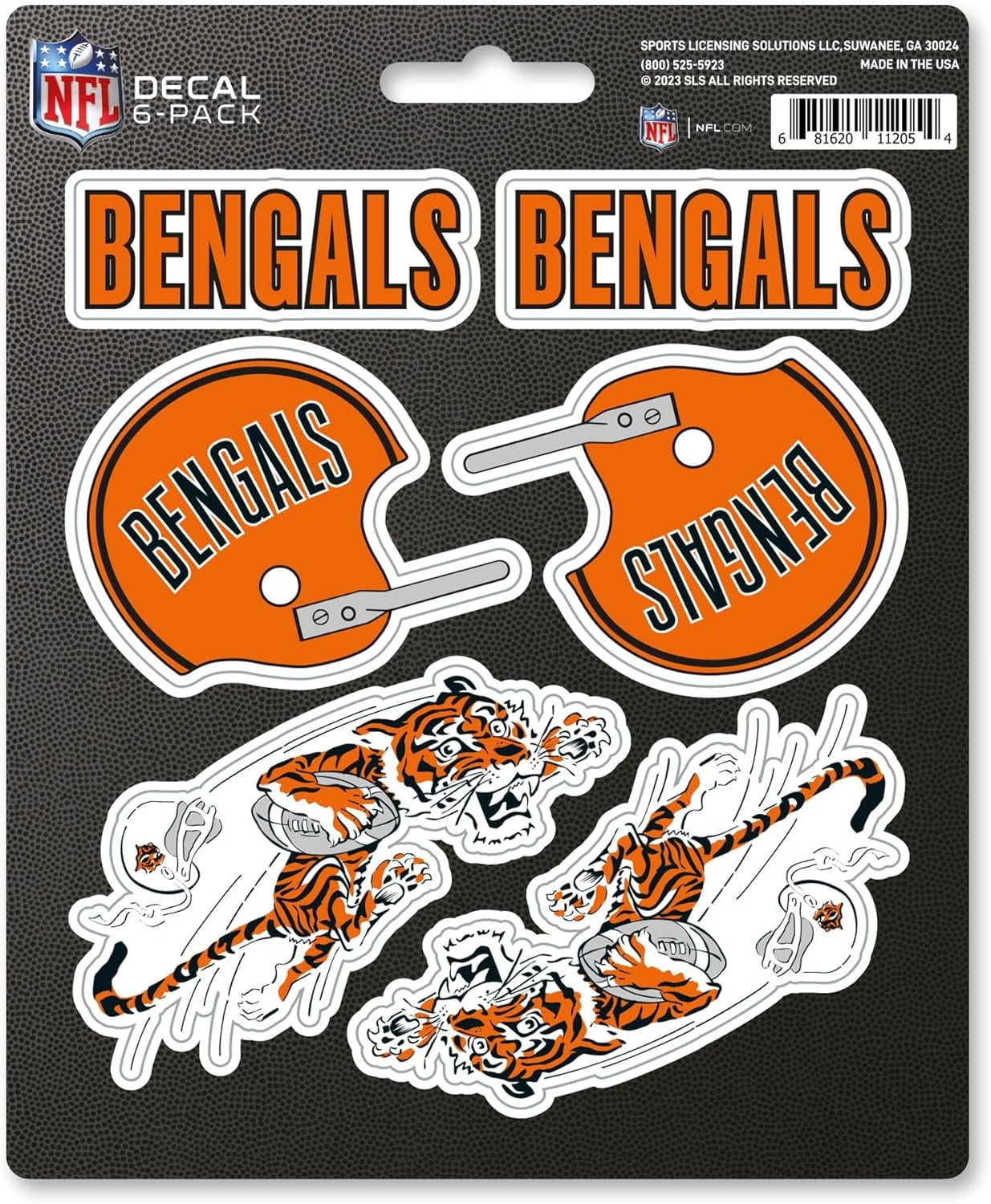 Cincinnati Bengals 6-Piece Decal Sticker Set, Vintage Retro Logo, 5x6 ...