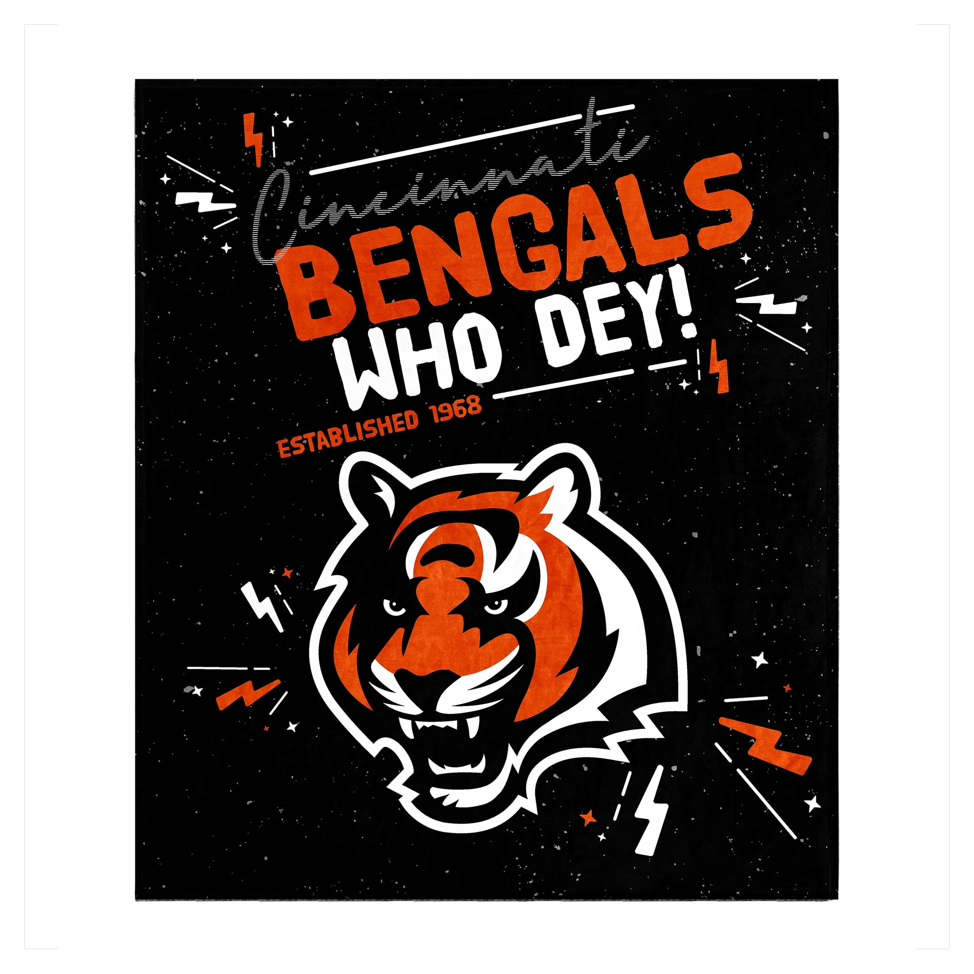 Cincinnati Bengals 60" x 70" Plush Throw Blanket - Walmart.com