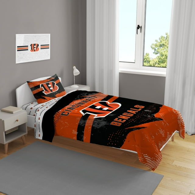 Pegasus Sports NFL Cincinnati Bengals Comforter Sheet Twin Bed Set with ...