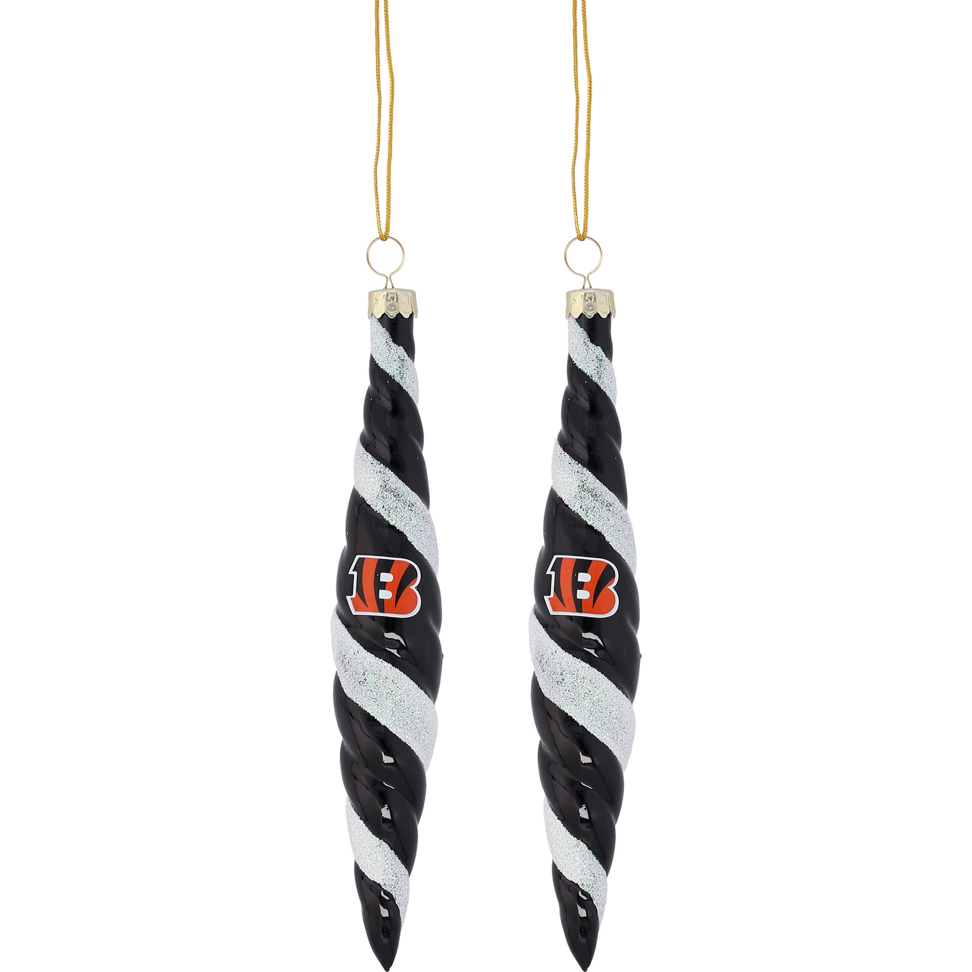 Cincinnati Bengals Two-Pack Swirl Blown Glass Ornament Set - Walmart.com