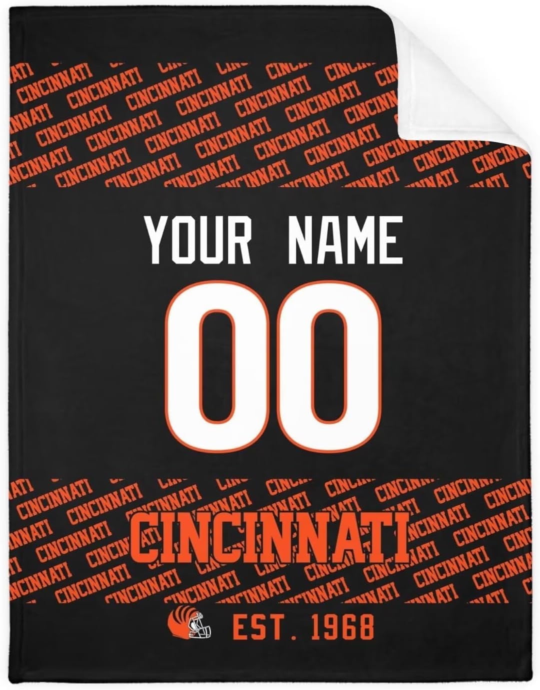 Cincinnati Blanket Custom Name and Number Throw Blanket for Men Women ...