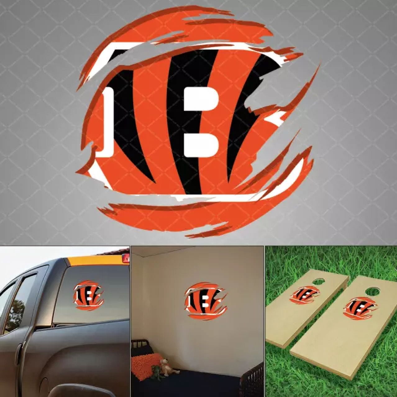 Cincinnati Cincinnati Football Team Distressed Scratched Decal Torn ...