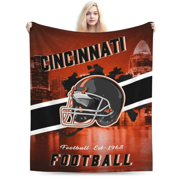 Cincinnati Football Throw Blanket, Soft Lightweight Plush Warm Blankets ...