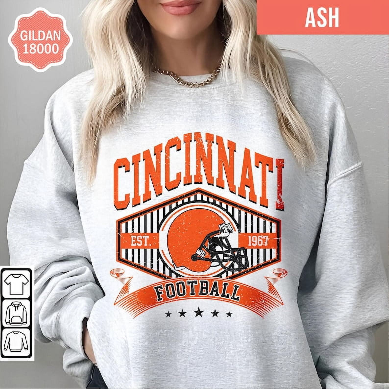 Cincinnati Football Vintage Style Sweatshirt, Retro Cincinnati Shirt ...