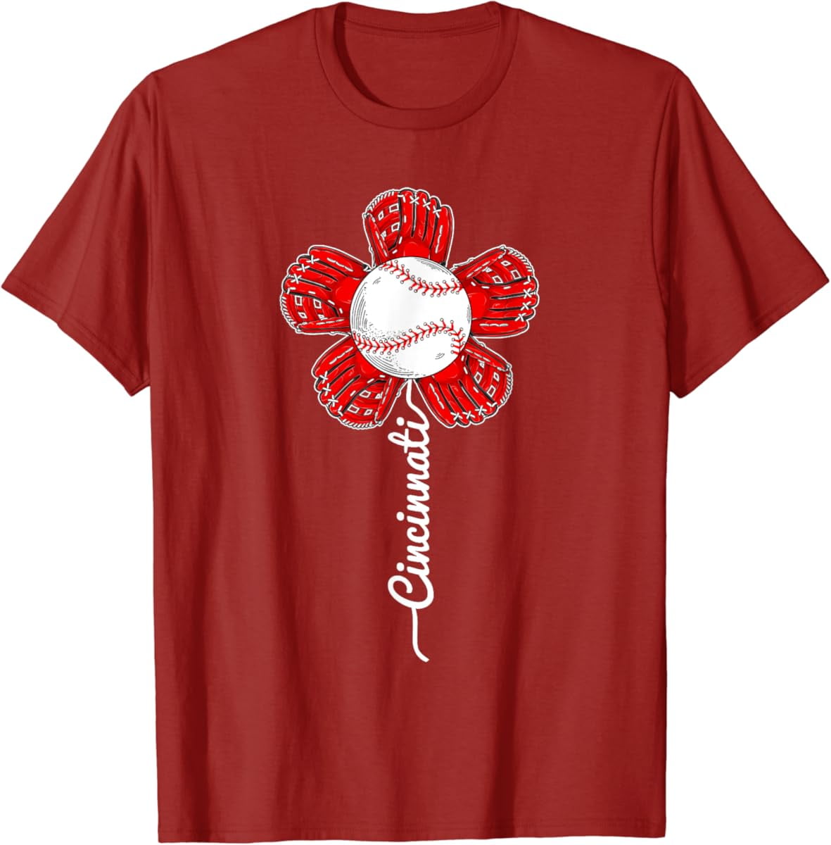 Cincinnati Funny Flower Vintage Baseball Lover And Player Unisex Men ...