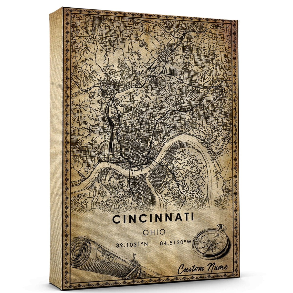 Cincinnati Map Poster, Ohio Map Art Poster, Canvas, Cincinnati Map City ...