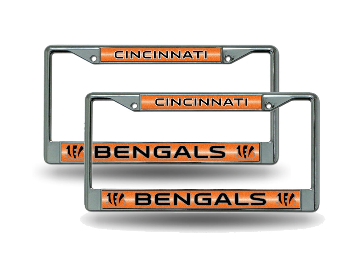 Cincinnati NFL Bengals Chrome Metal (2) Sparkly Sparkly Glitter Bling ...