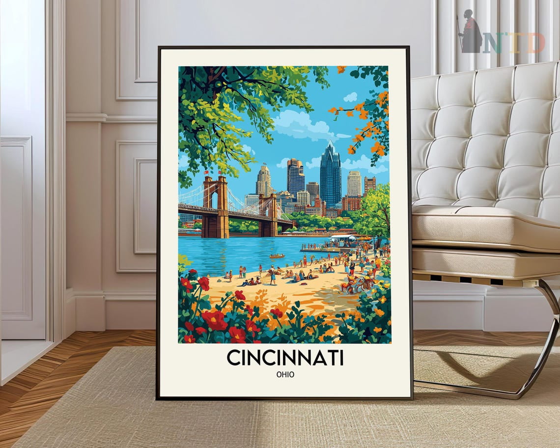Cincinnati Print, Cincinnati Poster, Cincinnaticincinnati Art Print ...