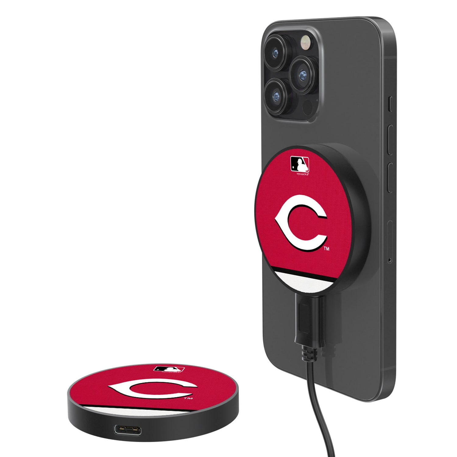 Cincinnati Reds 10-Watt Stripe Design Wireless Magnetic Charger ...
