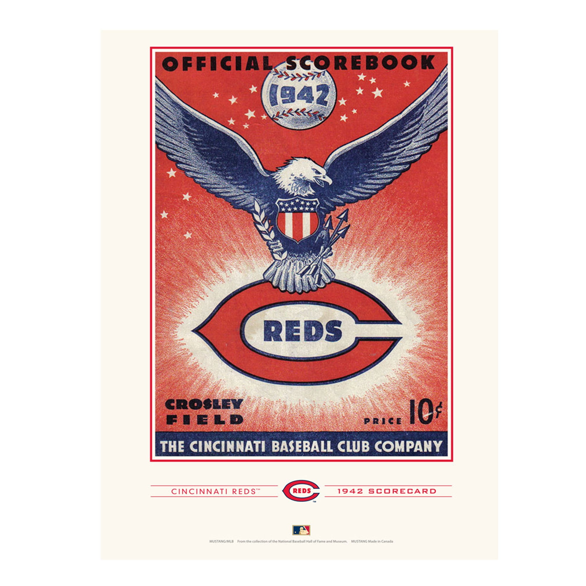 Cincinnati Reds 12" x 16" 1942 Program Cover Art Print - Walmart.com