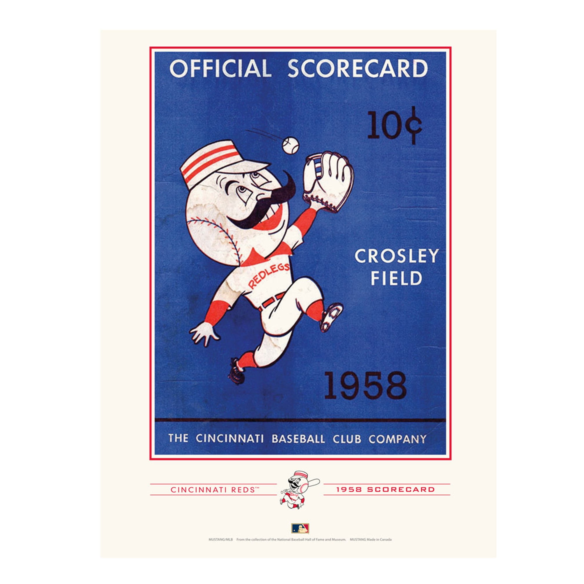 Cincinnati Reds 12" x 16" 1958 Program Cover Art Print - Walmart.com