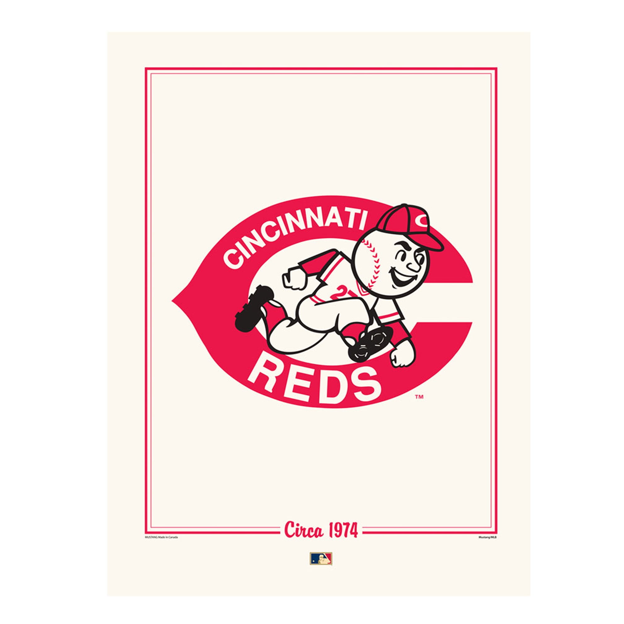 Cincinnati Reds 12" x 16" 1974 Cooperstown Logo Art Print - Walmart.com
